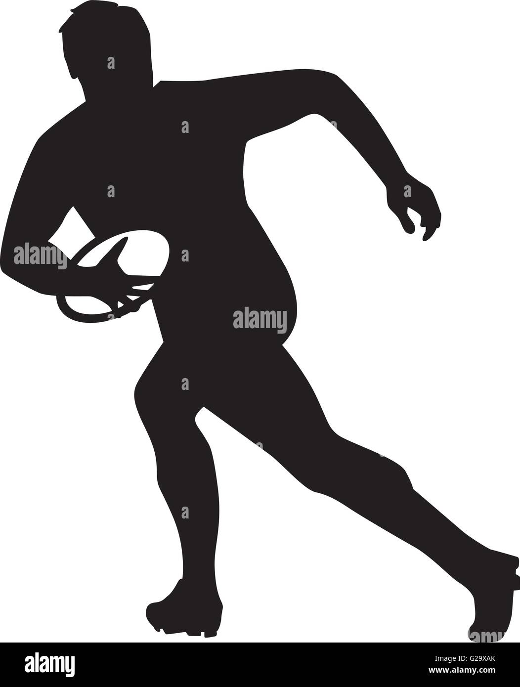 Rugby player silhouette Stock Vector Images - Alamy