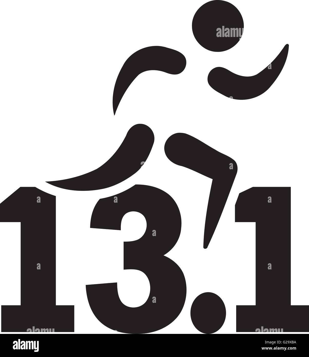 Half marathon running Stock Vector Images - Alamy