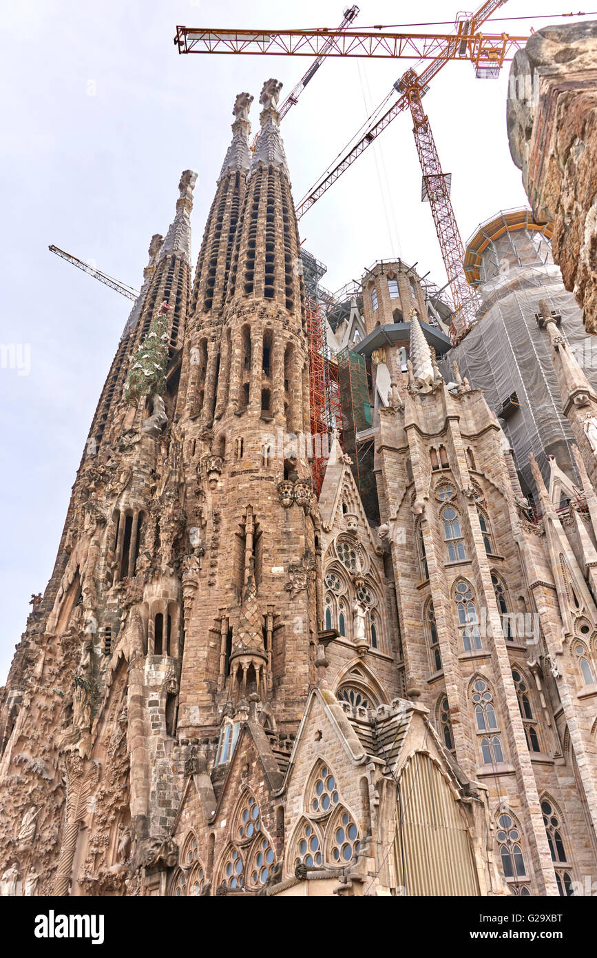 Sagrada Família, a large Roman Catholic church in Barcelona, designed ...