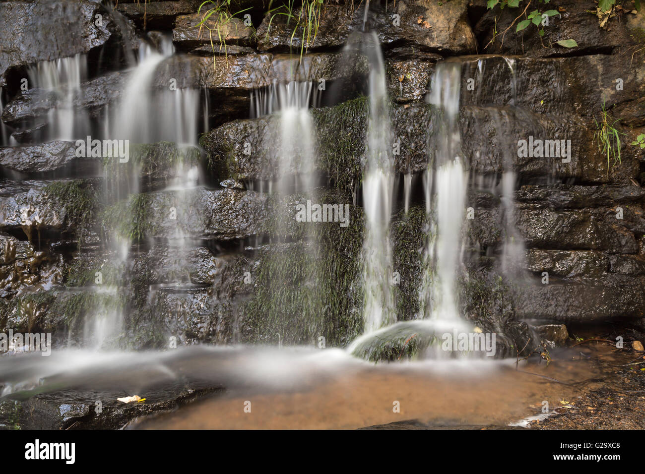 Waterfall at mill dam Stock Photo - Alamy