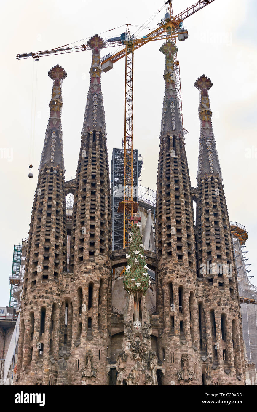 Sagrada Família, a large Roman Catholic church in Barcelona, designed ...