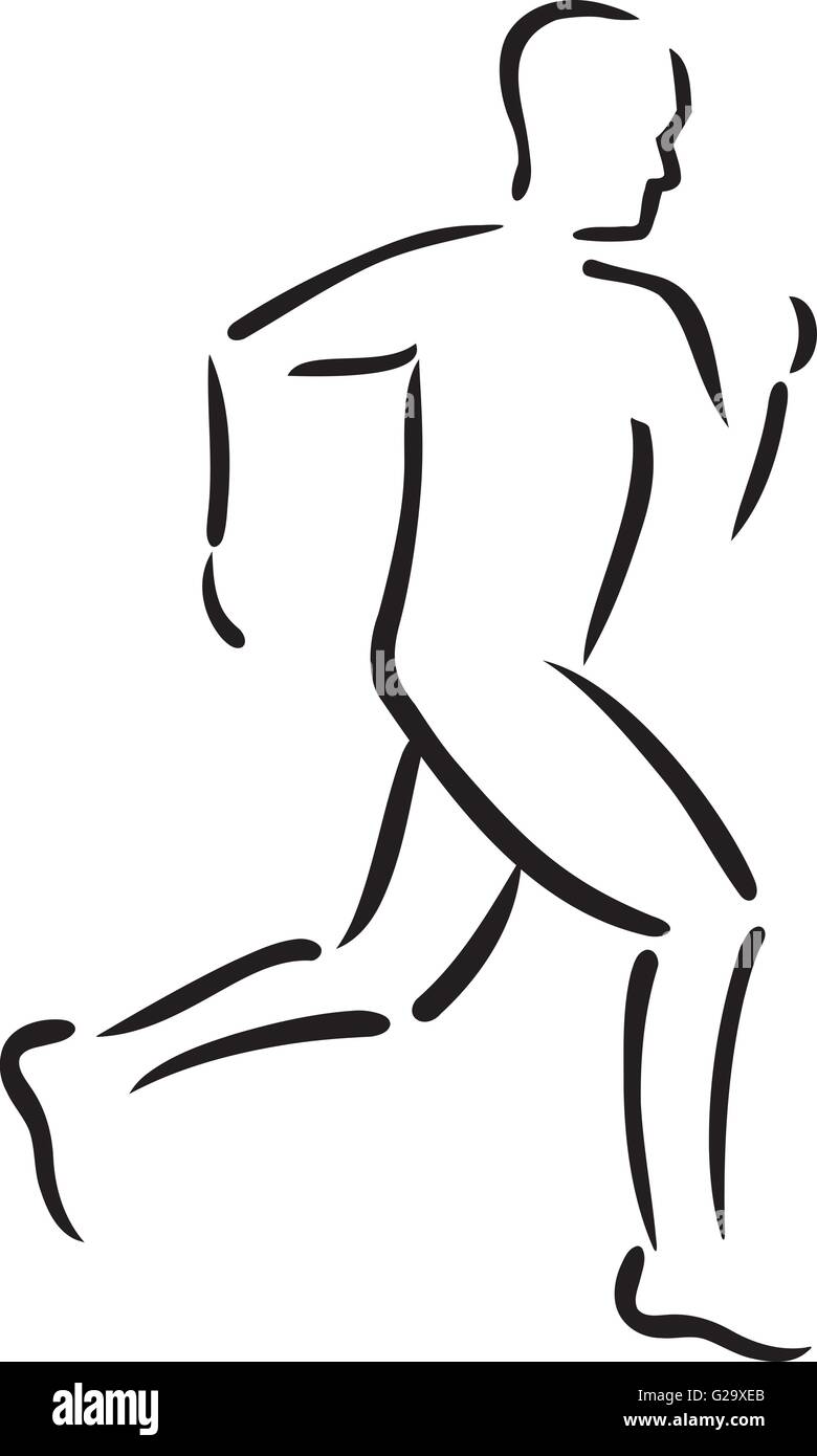Running silhouette outline Stock Vector Image & Art - Alamy