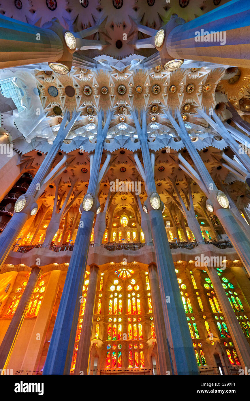 Sagrada Família, a large Roman Catholic church in Barcelona, designed ...