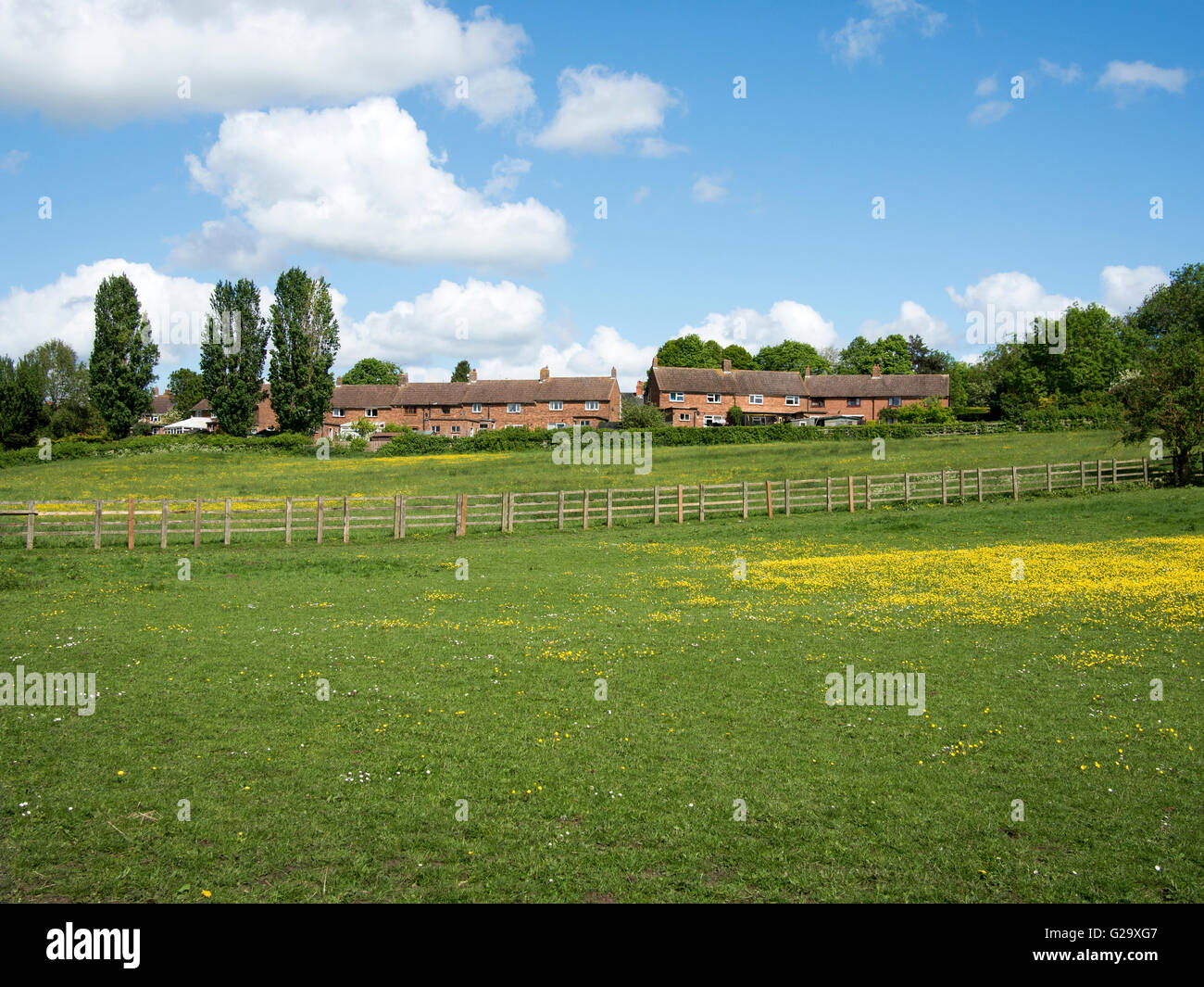 A housing development encroaching on fields in Milton Keynes, England ...