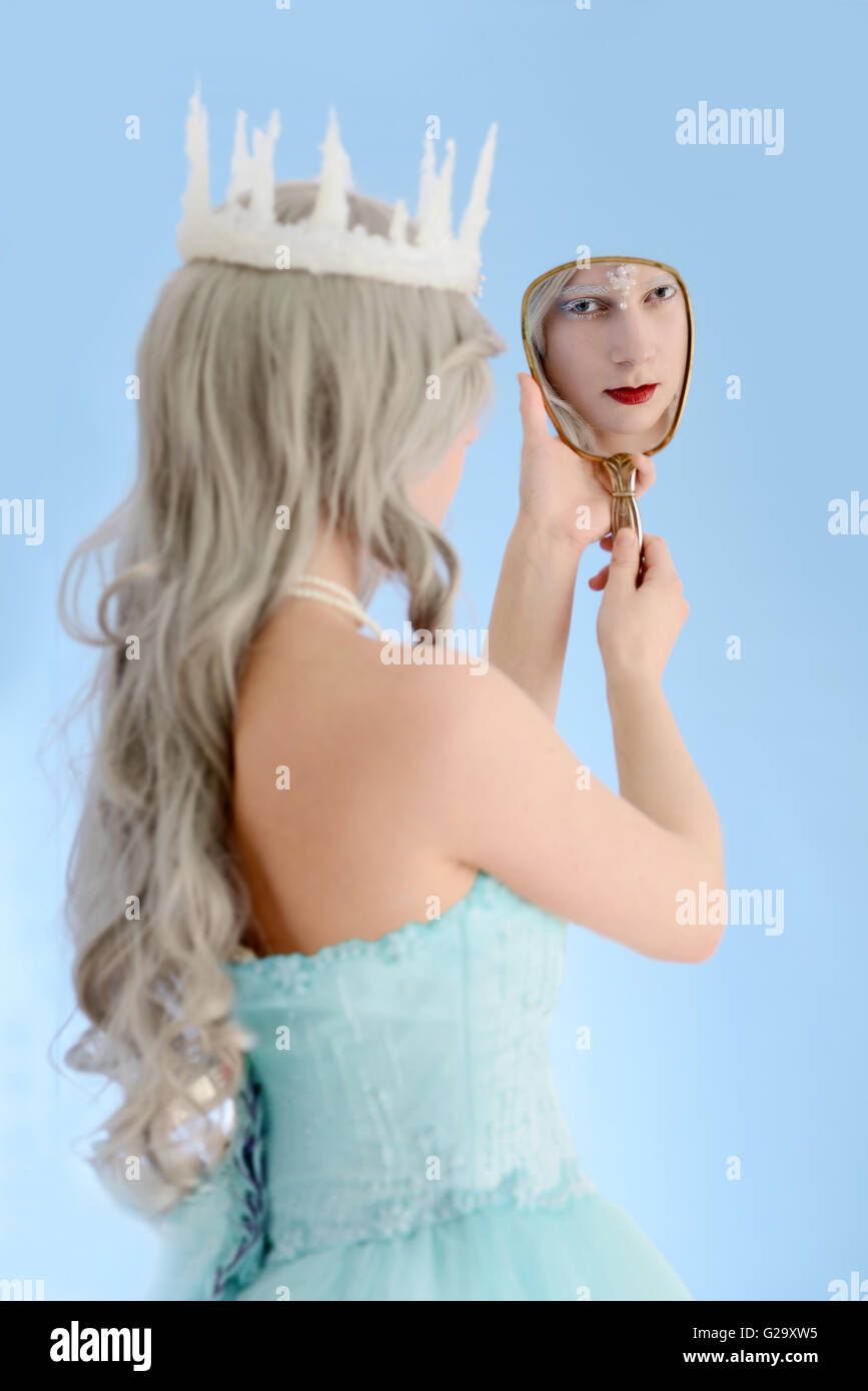 ice queen looking in mirror Stock Photo - Alamy