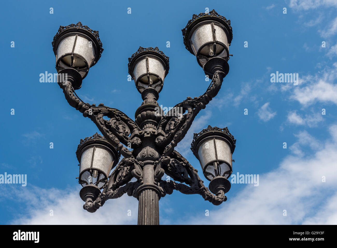 Iron lamp post detail hi-res stock photography and images - Alamy