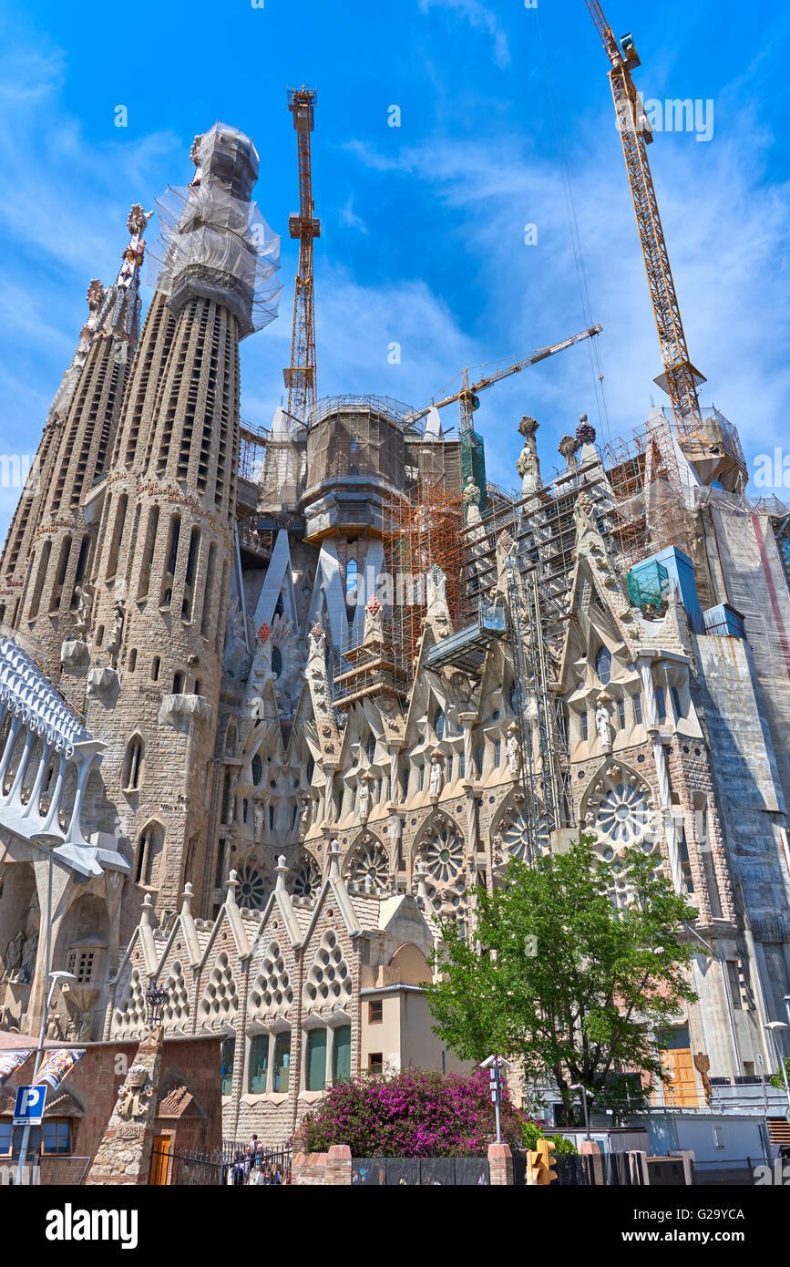 Sagrada Família, a large Roman Catholic church in Barcelona, designed ...
