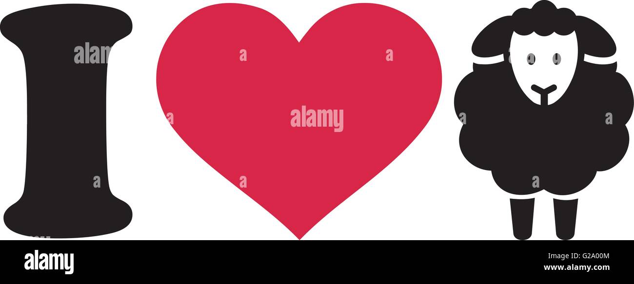 Sheep love heart hi-res stock photography and images - Alamy