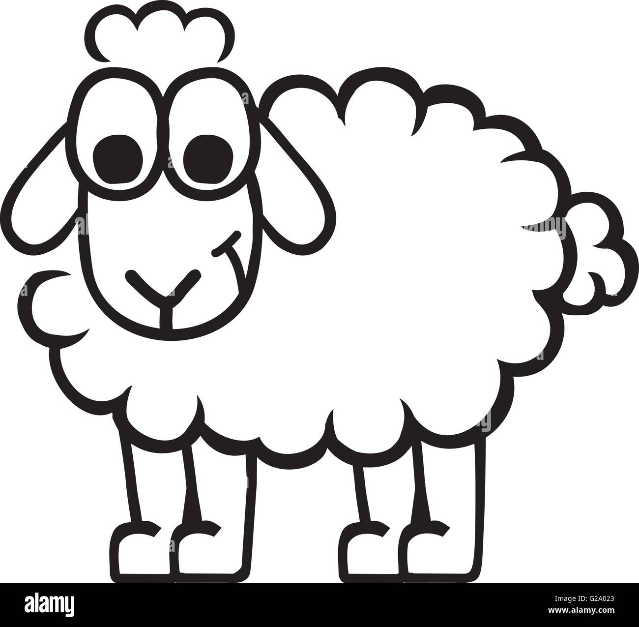 Cartoon sheep contour Stock Vector Image & Art - Alamy