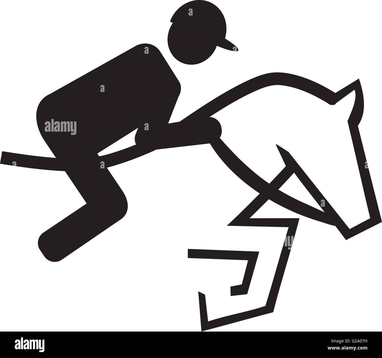 Stick Figure Horse Jumping