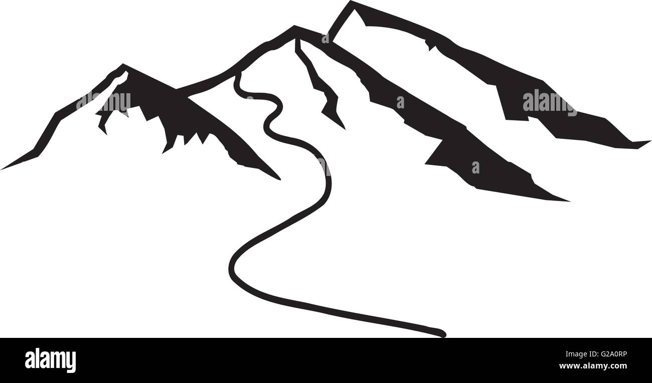 Mountains Ski Track Stock Vector Image & Art - Alamy