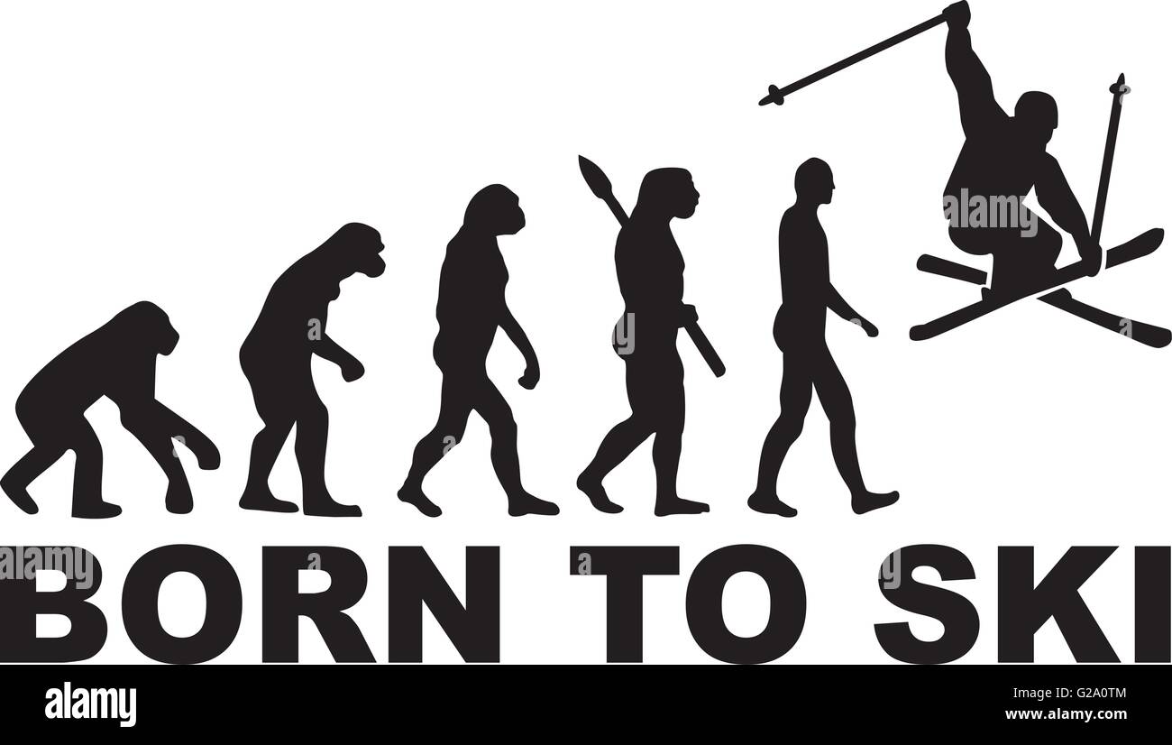 Born to Ski Stunt Evolution Stock Vector Image & Art - Alamy