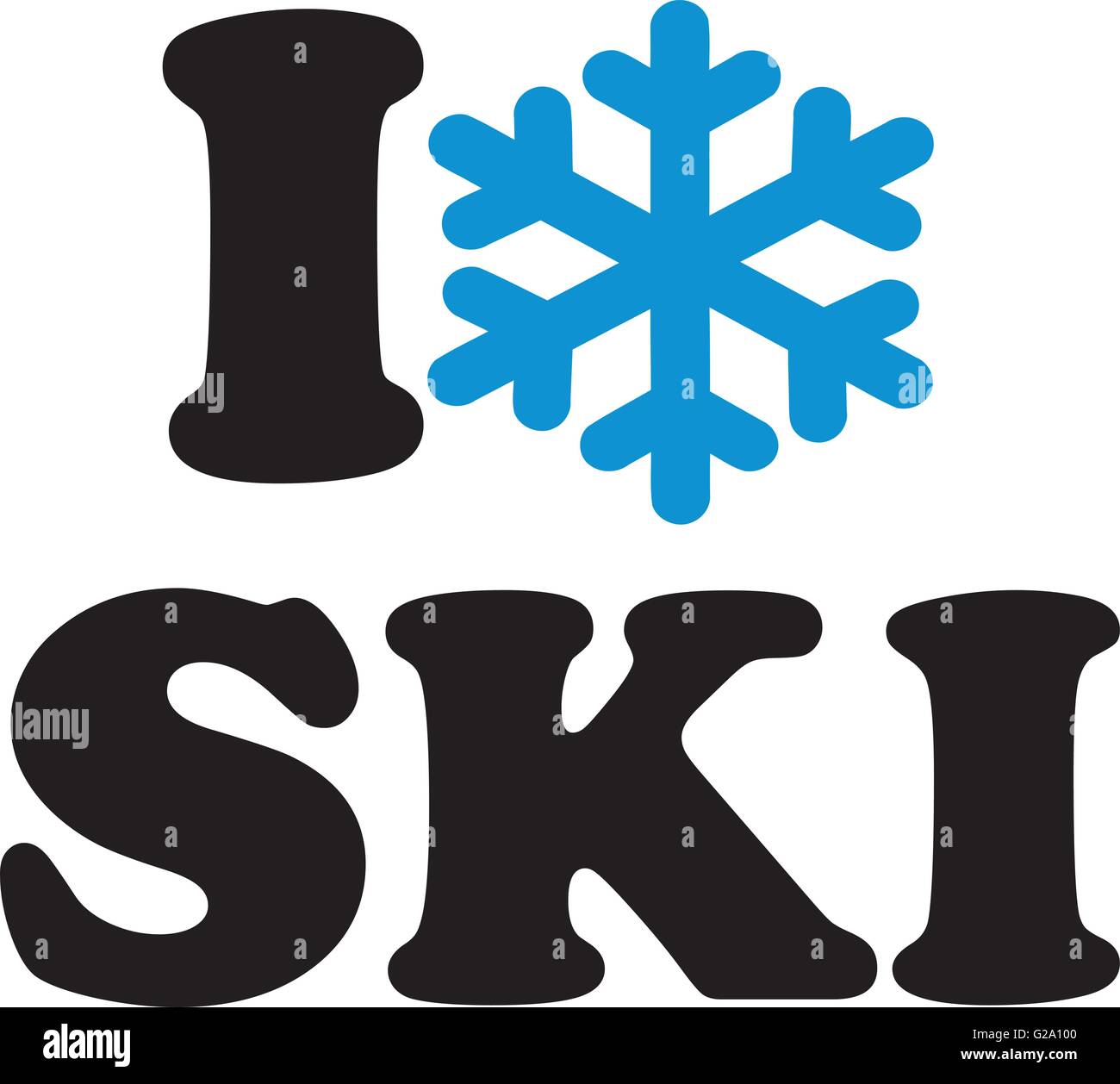I Love Ski Snowflake Stock Vector Image & Art - Alamy