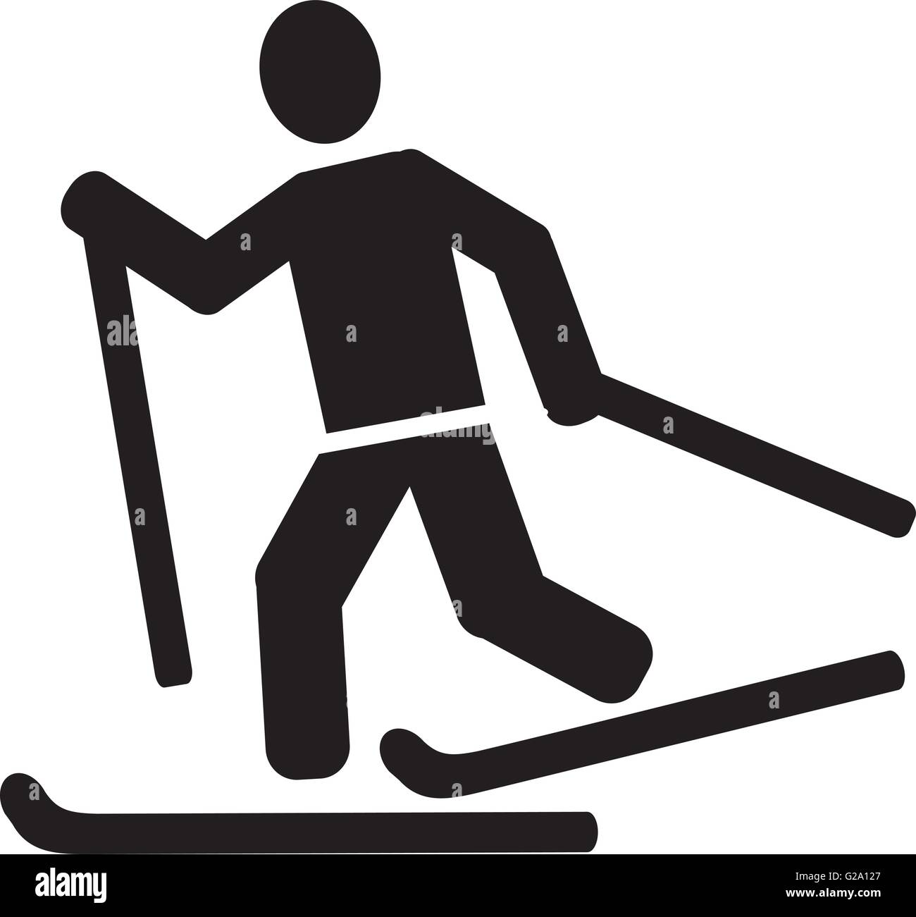 Cross country skiing pictogram Stock Vector Image & Art - Alamy