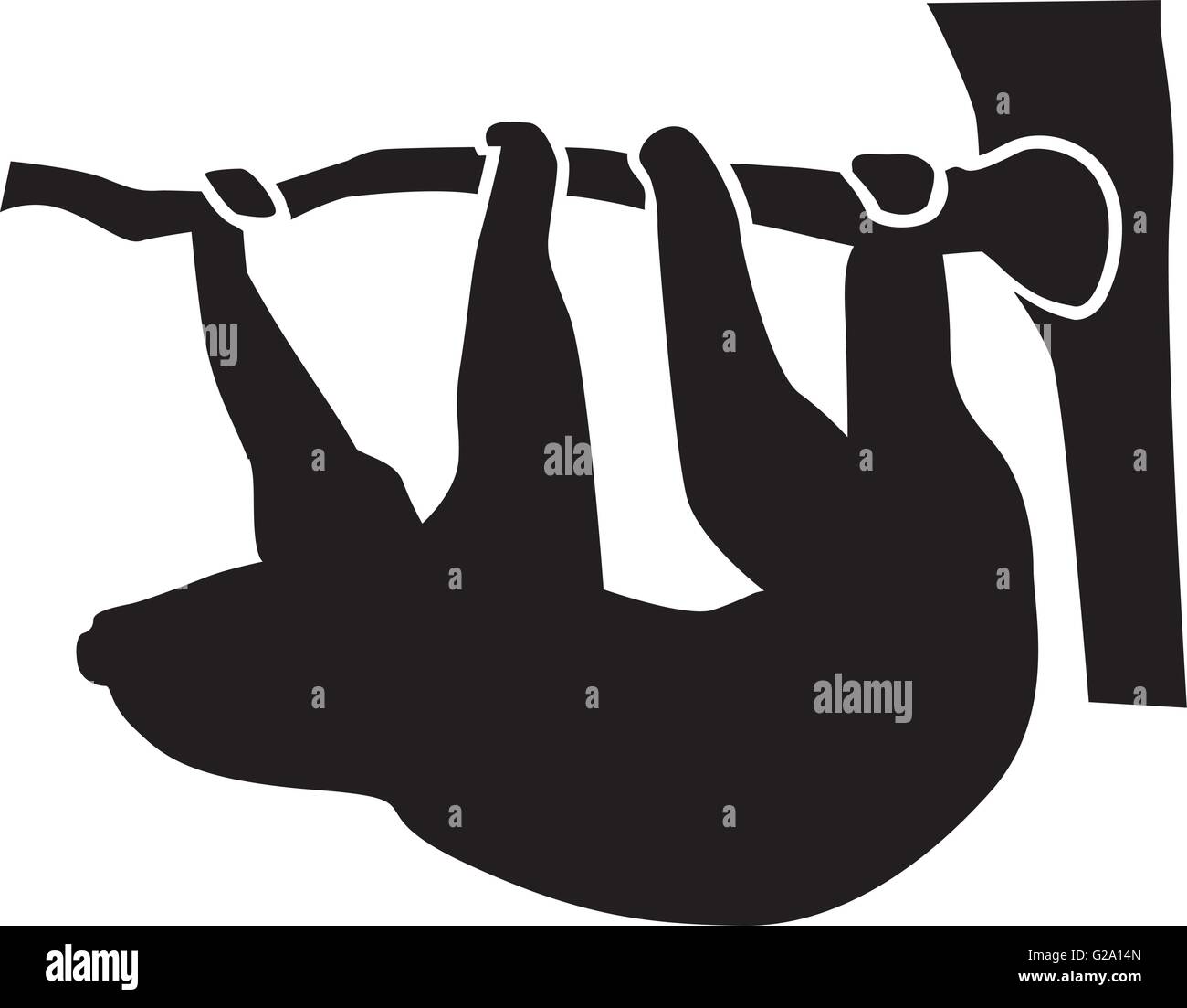 Sloth hanging from tree Stock Vector Images - Alamy