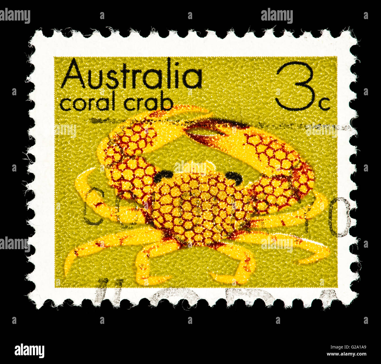 Postage stamp from Australia depicting a coral crab Stock Photo - Alamy