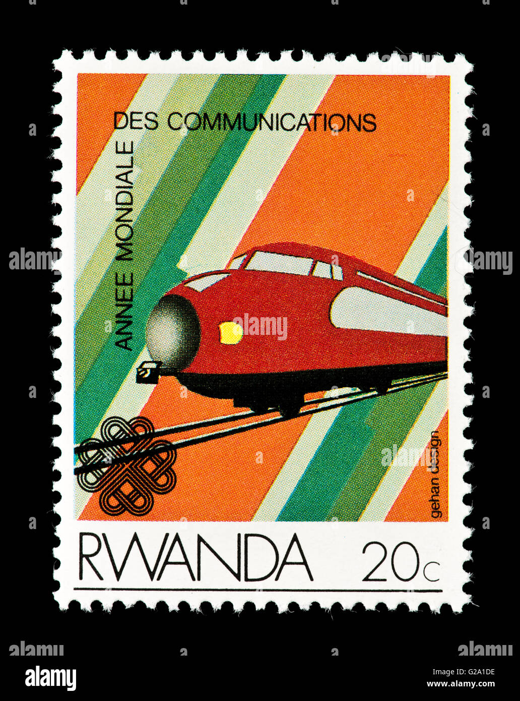 Postage stamp from Rwanda depicting a train engine, World ...