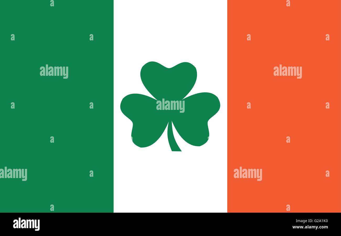 Ireland flag with clover Stock Vector Image & Art - Alamy