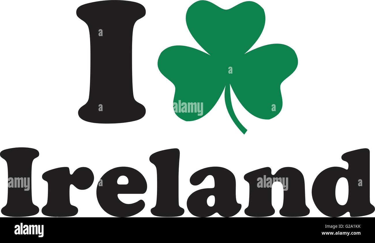 I love ireland with shamrock Stock Vector Image & Art - Alamy