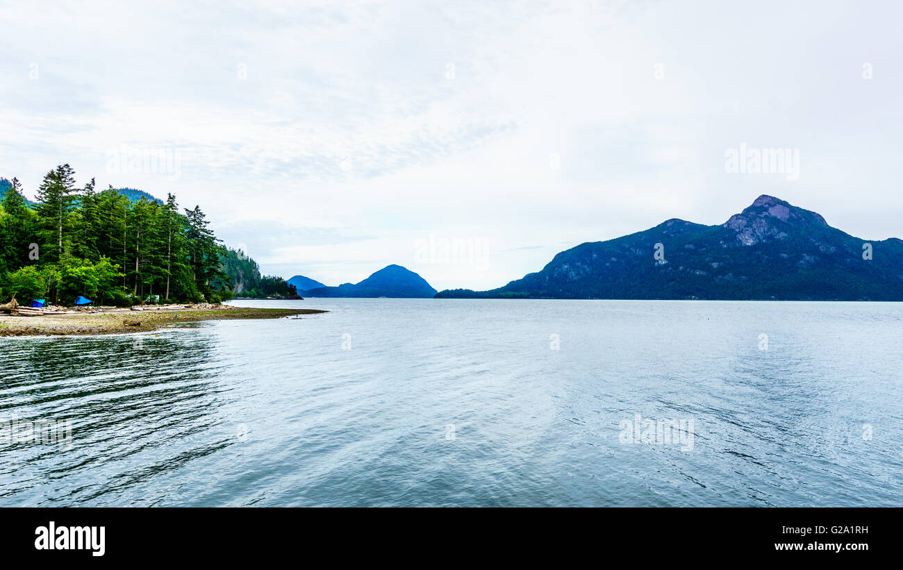 Howe Sound and the surrounding mountains near the town of Squamish in ...