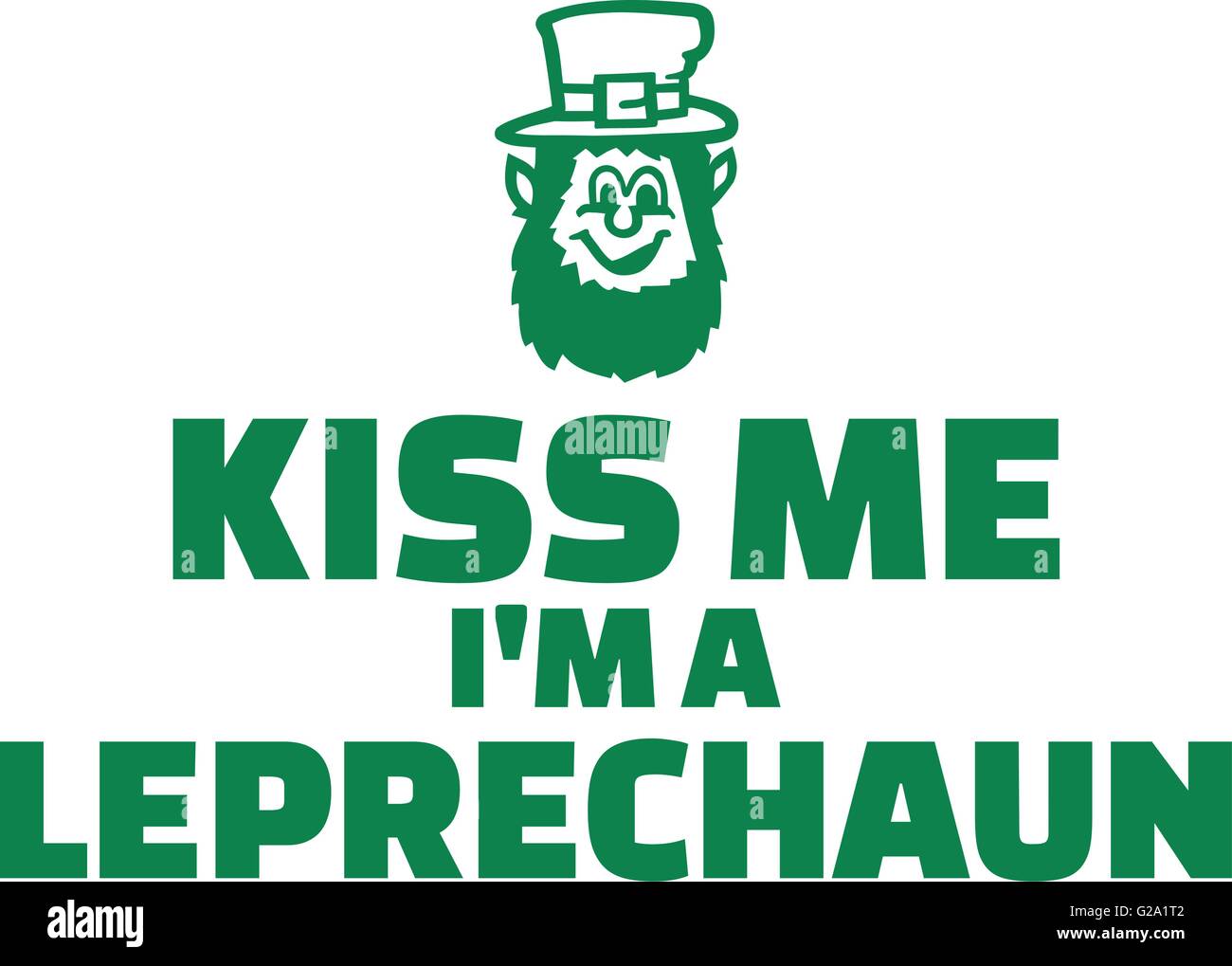 Kiss me I'm a leprechaun text Stock Vector Image & Art - Alamy
