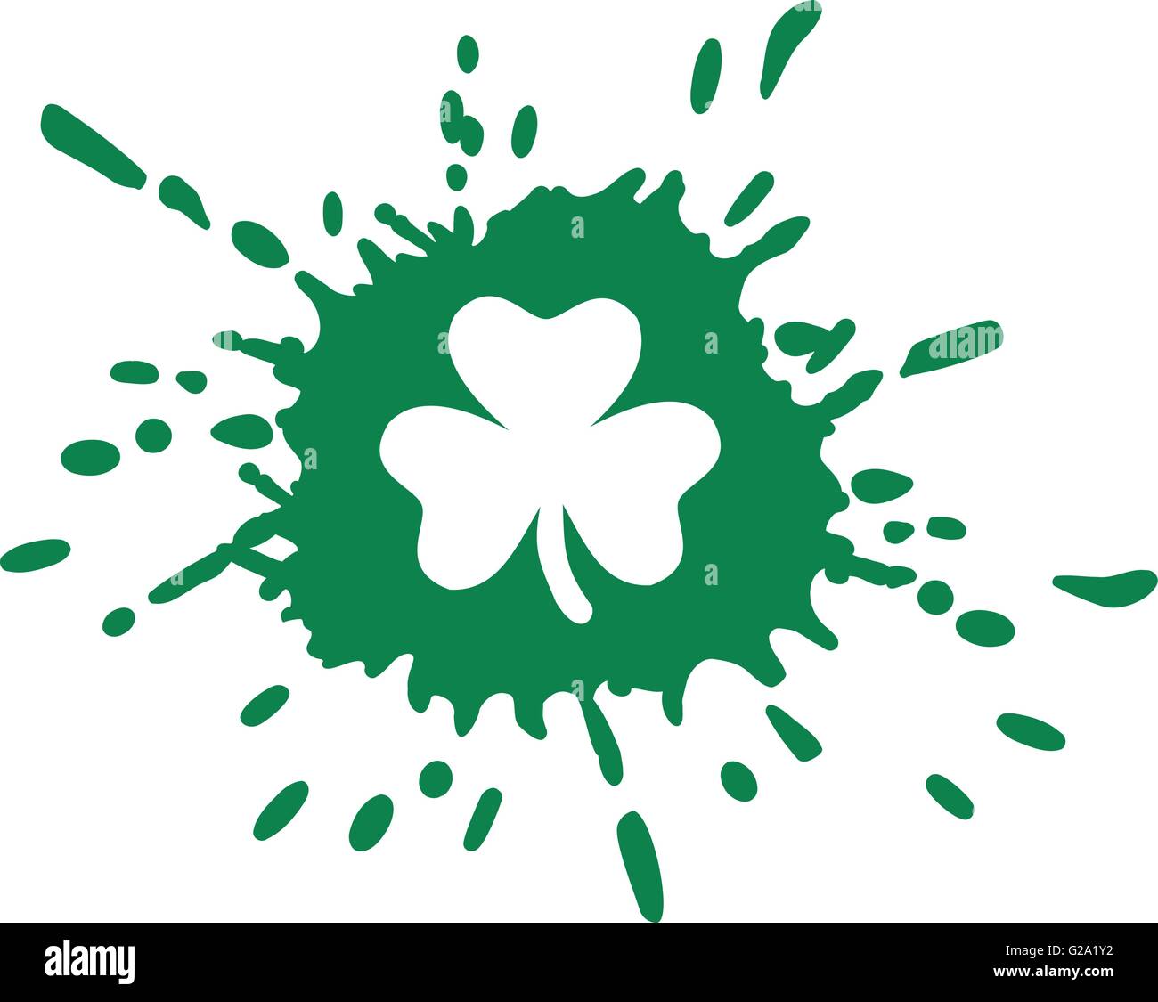 Green splash with stamped shamrock Stock Vector Image & Art - Alamy