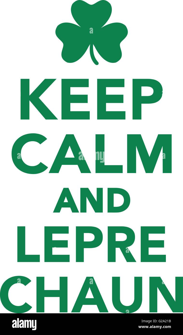 Keep calm and leprechaun Stock Vector Image & Art - Alamy