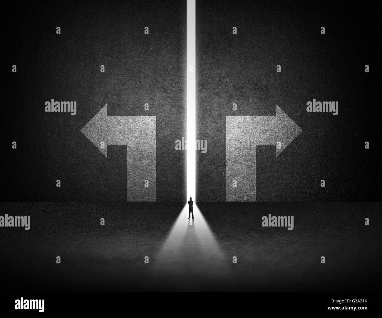Concept of important choices of a businessman, Choose between three ...