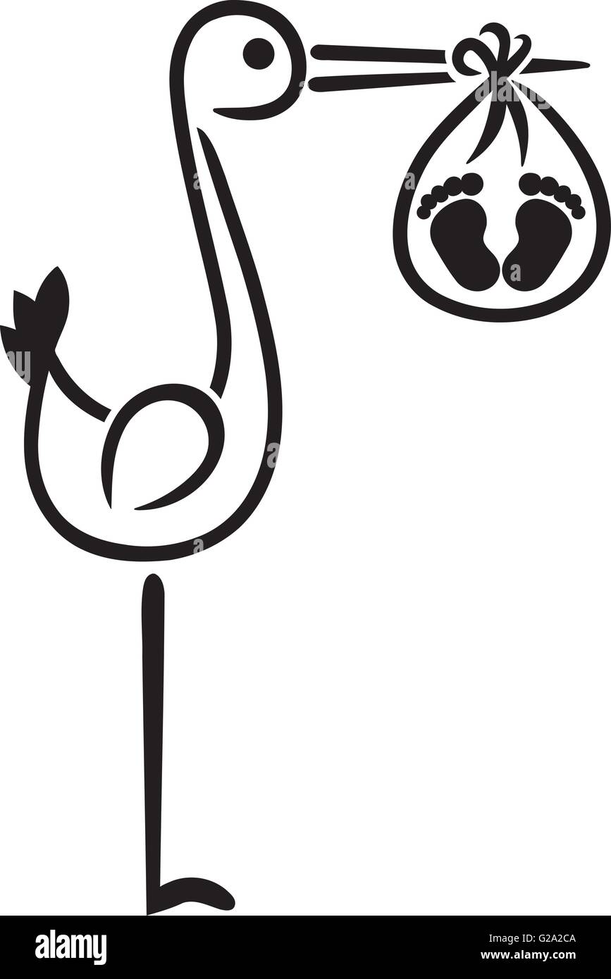 Stork baby bag icon vector hi-res stock photography and images - Alamy