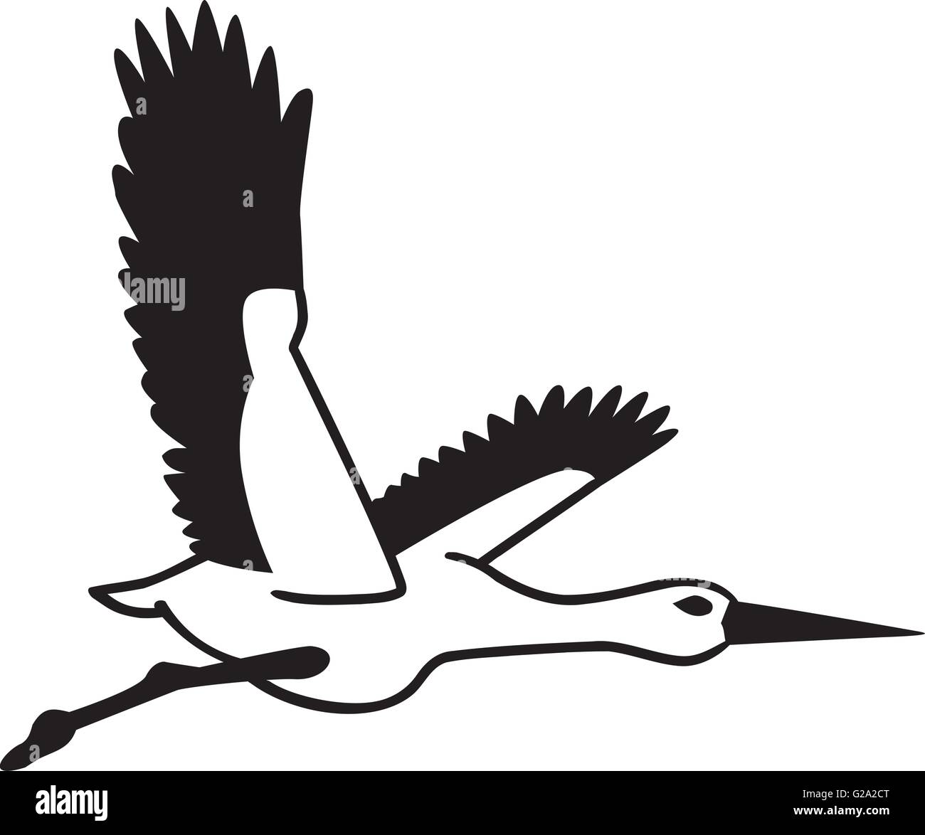 Flying stork icon Stock Vector Images - Alamy