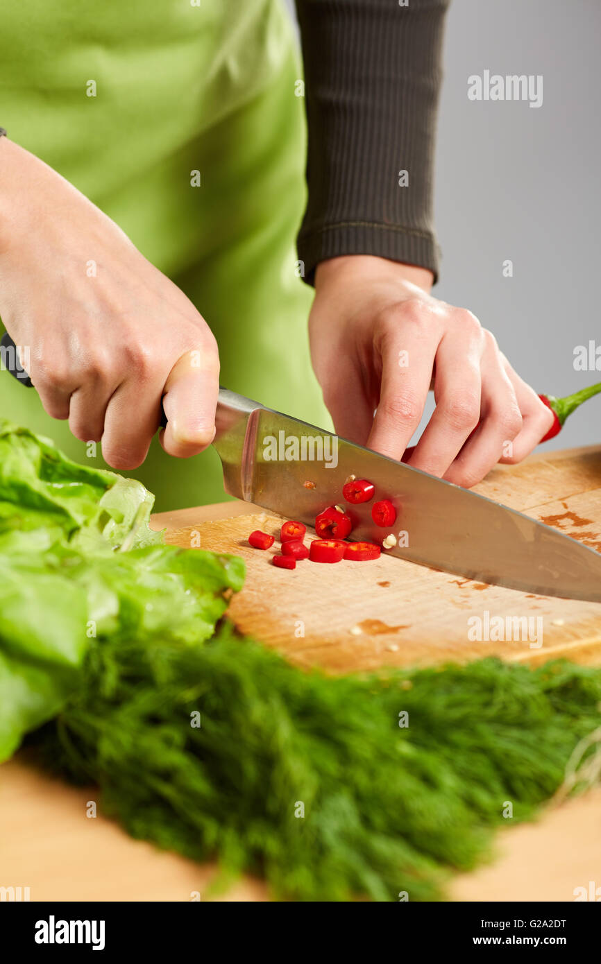 Womans hands chopping fresh onion hi-res stock photography and images ...