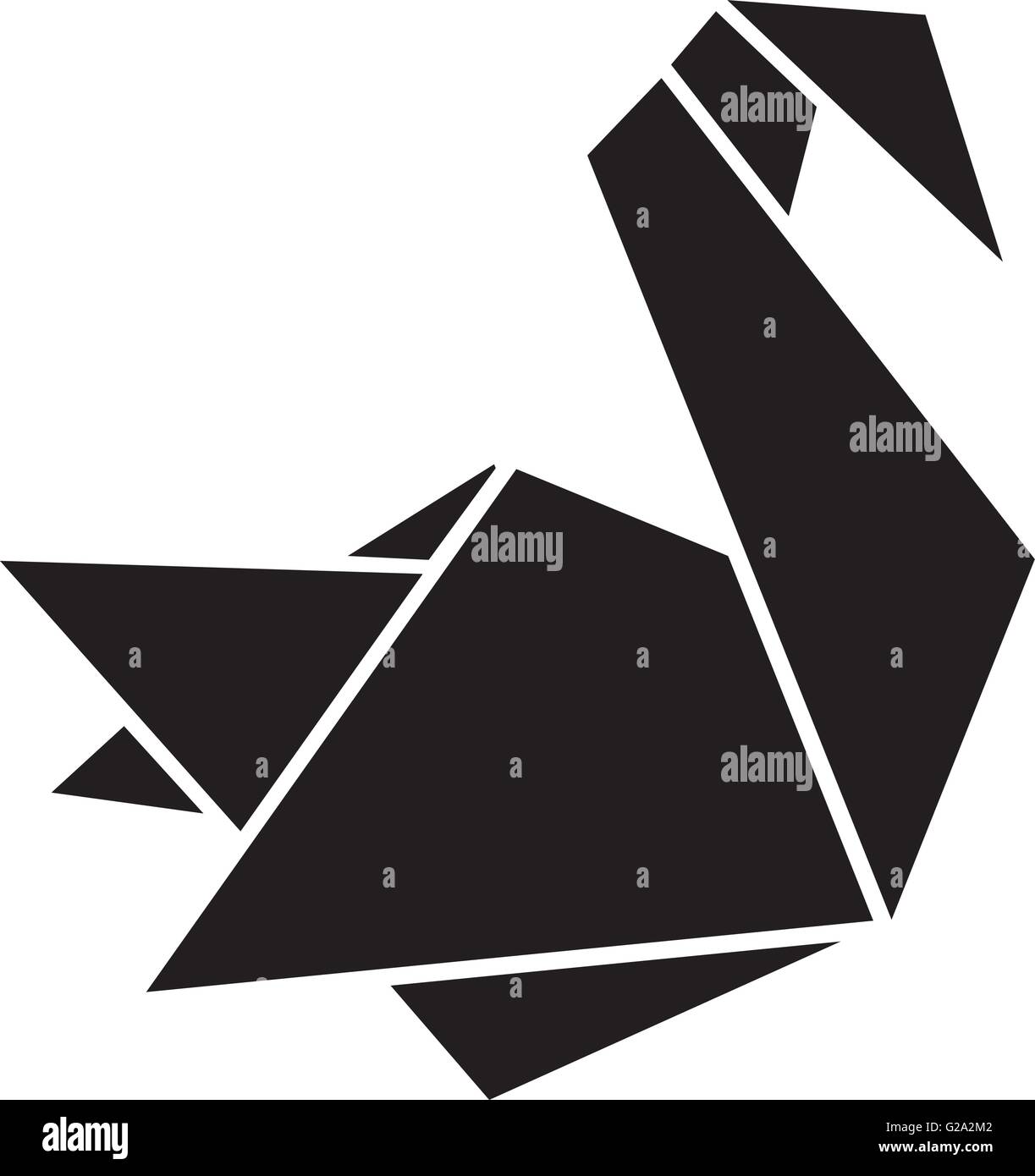 Folded paper swan origami Stock Vector Image & Art - Alamy