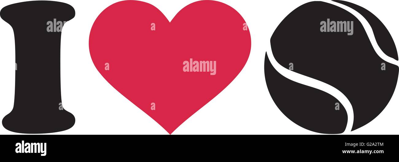 I love tennis ball icon Stock Vector Image & Art - Alamy