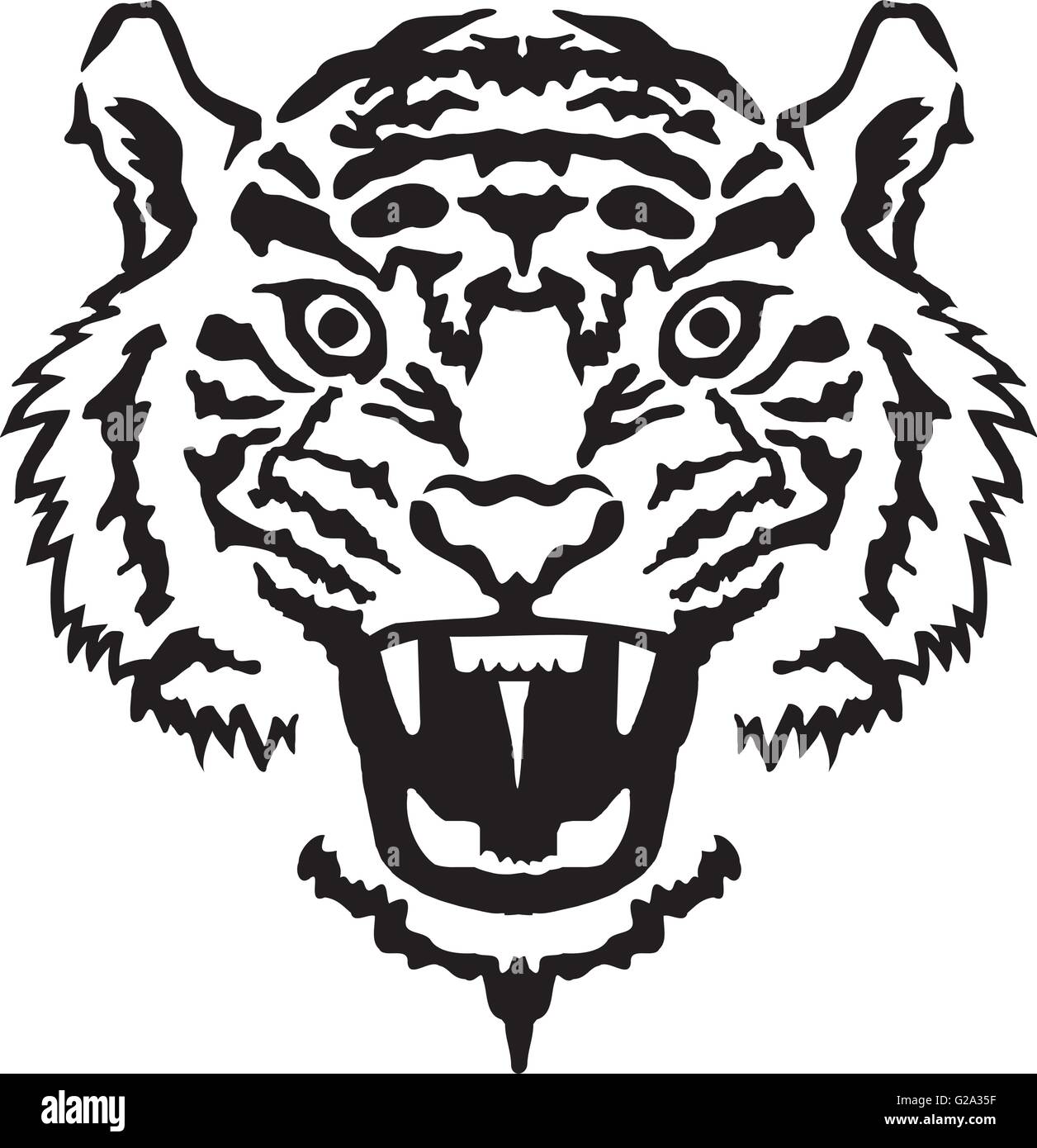 Tiger head growling Stock Vector Image & Art - Alamy