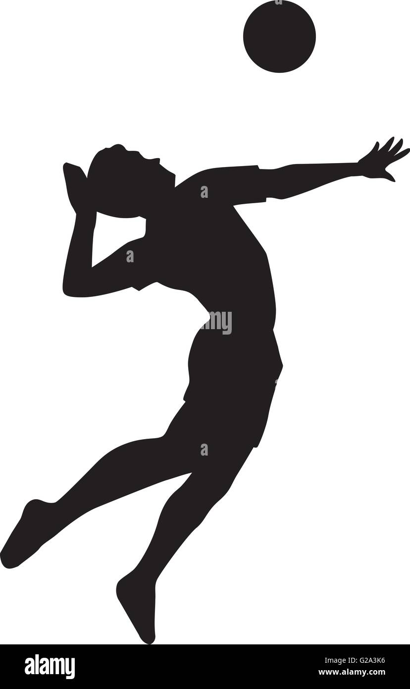 Volleyball Player jump Stock Vector Image & Art - Alamy
