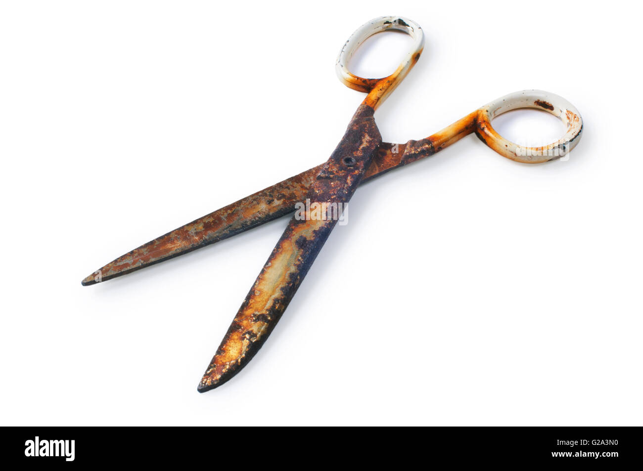Old fashioned scissor isolated on white background Stock Photo - Alamy