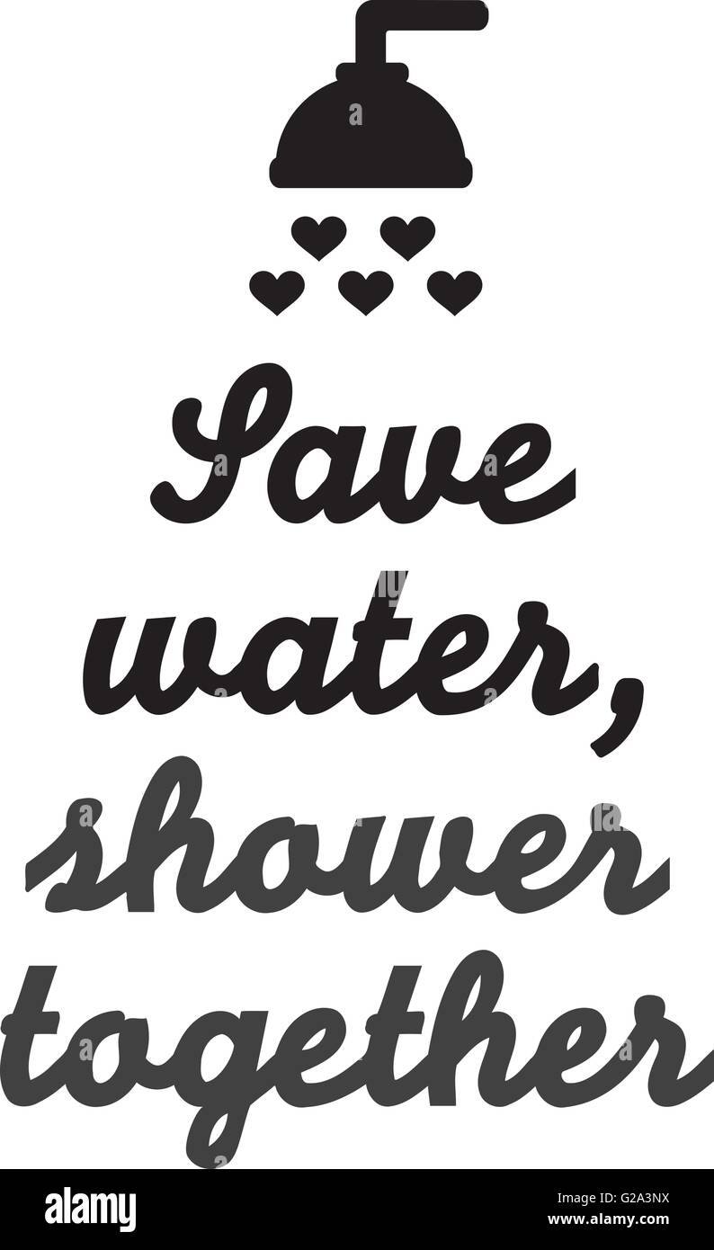 Save Water Shower Together Stock Vector Image And Art Alamy