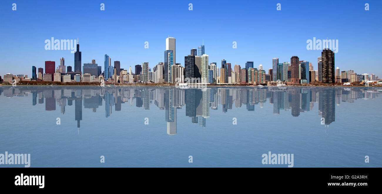 Chicago skyline on a perfect clear spring day Stock Photo - Alamy