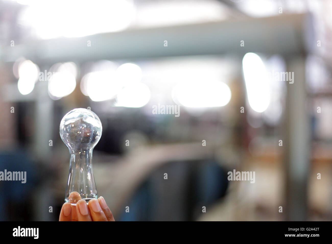 Glass works, production bulbs, bulb Stock Photo - Alamy