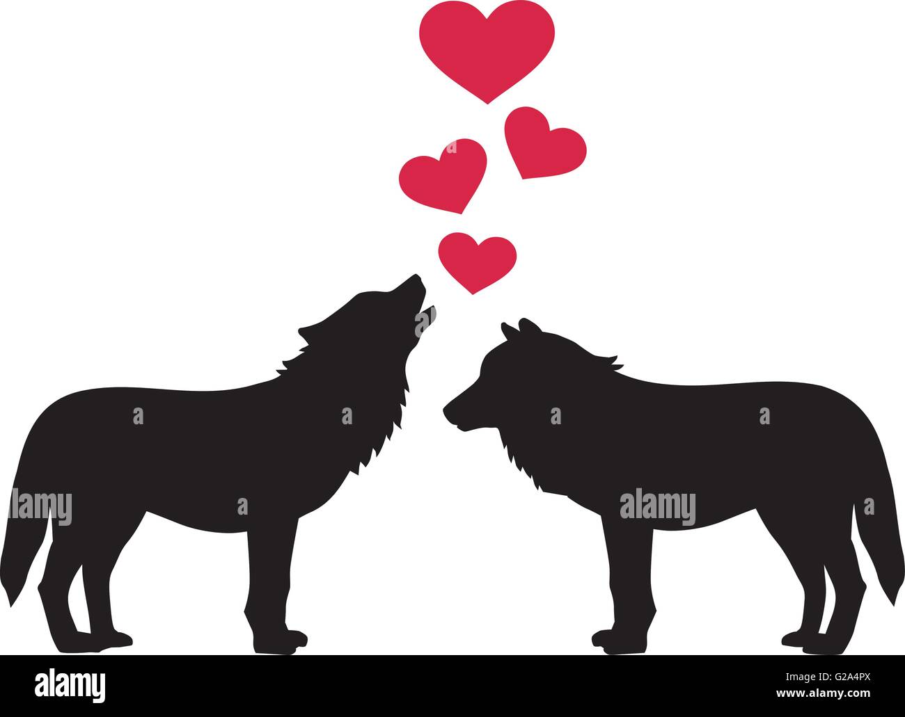 Wolves in love Stock Vector Image & Art - Alamy