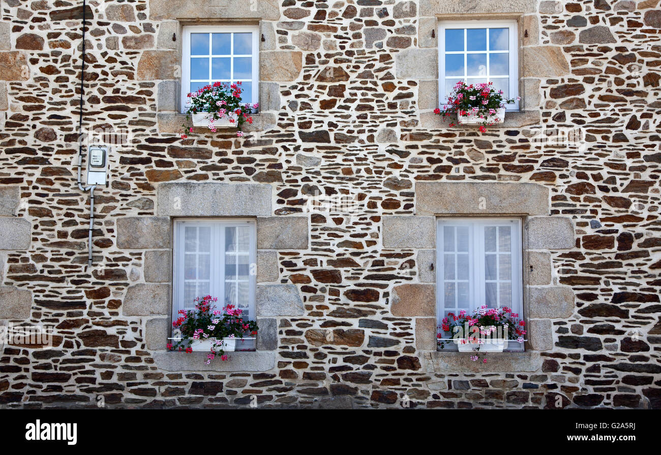 Old antique Window in France with Flower Decoration Stock Photo - Alamy