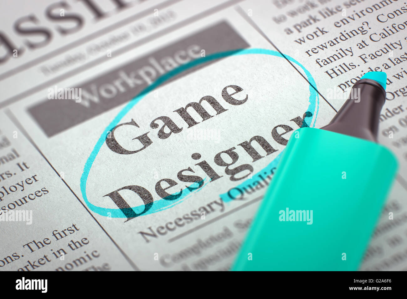 We are Hiring Game Designer Stock Photo - Alamy
