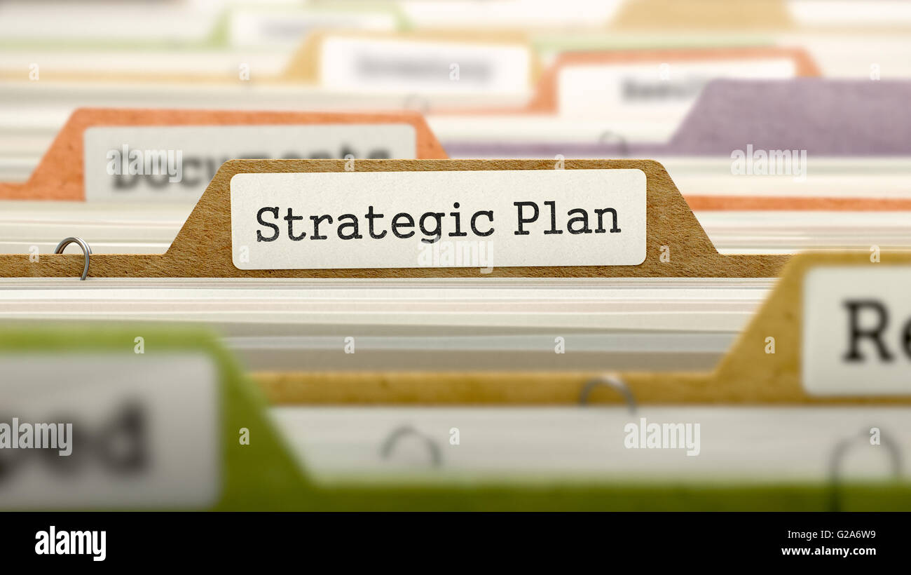 Folder in Catalog Marked as Strategic Plan Stock Photo - Alamy