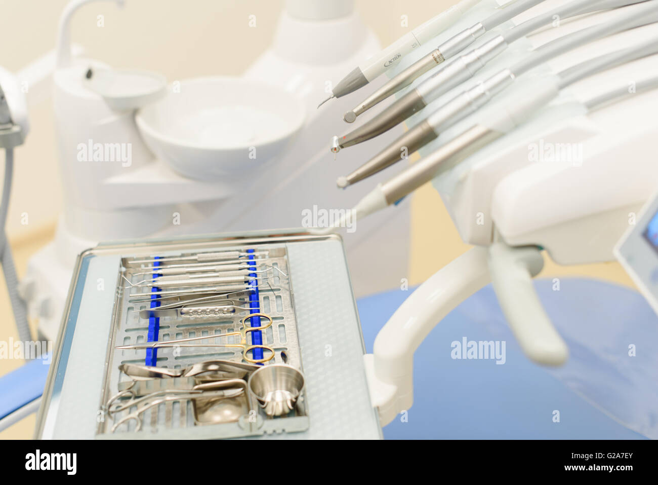 Equipment and dental instruments in dentist's office Stock Photo - Alamy