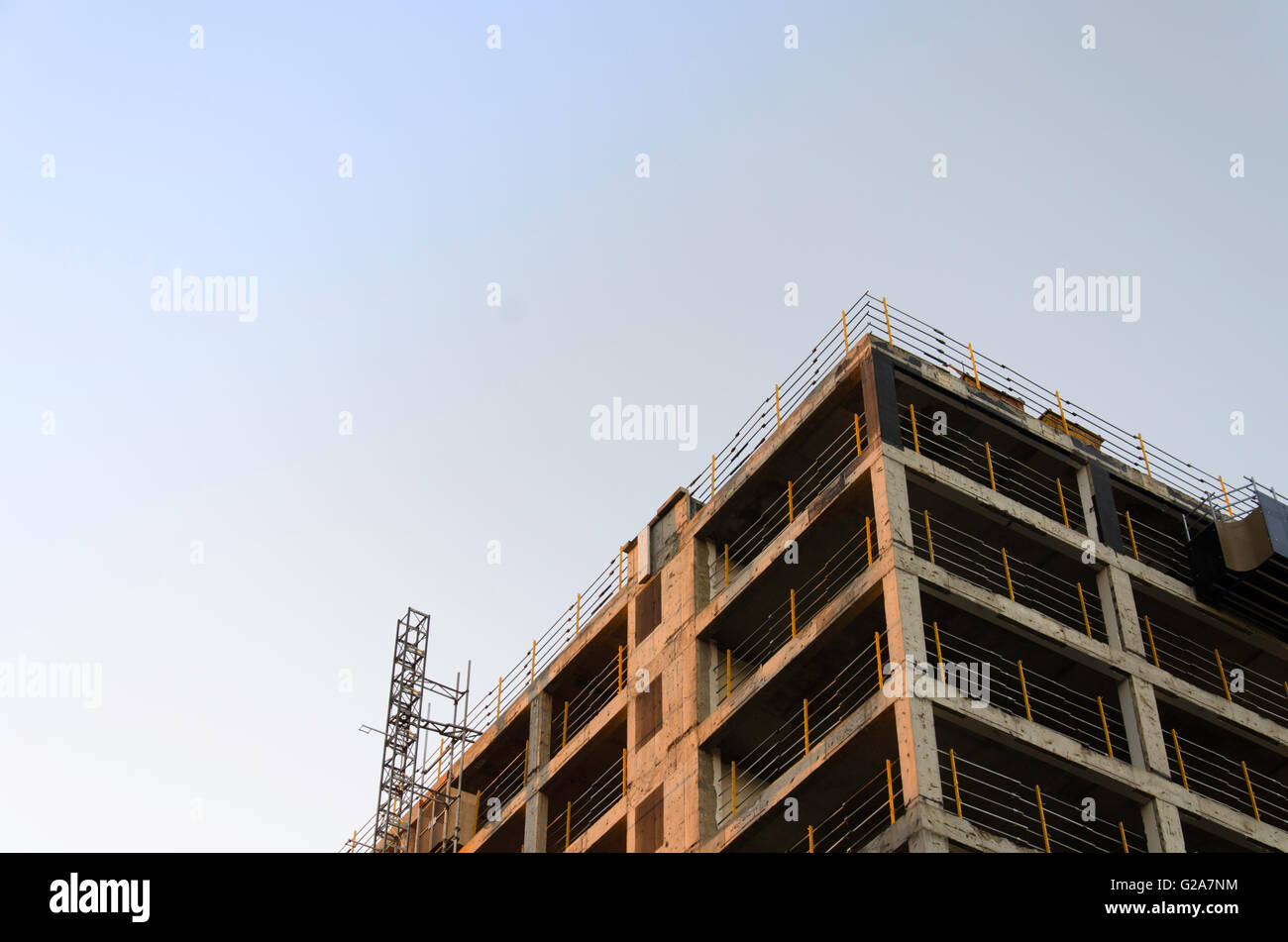 The concrete shell of a building being refurbished, re-purposed ...