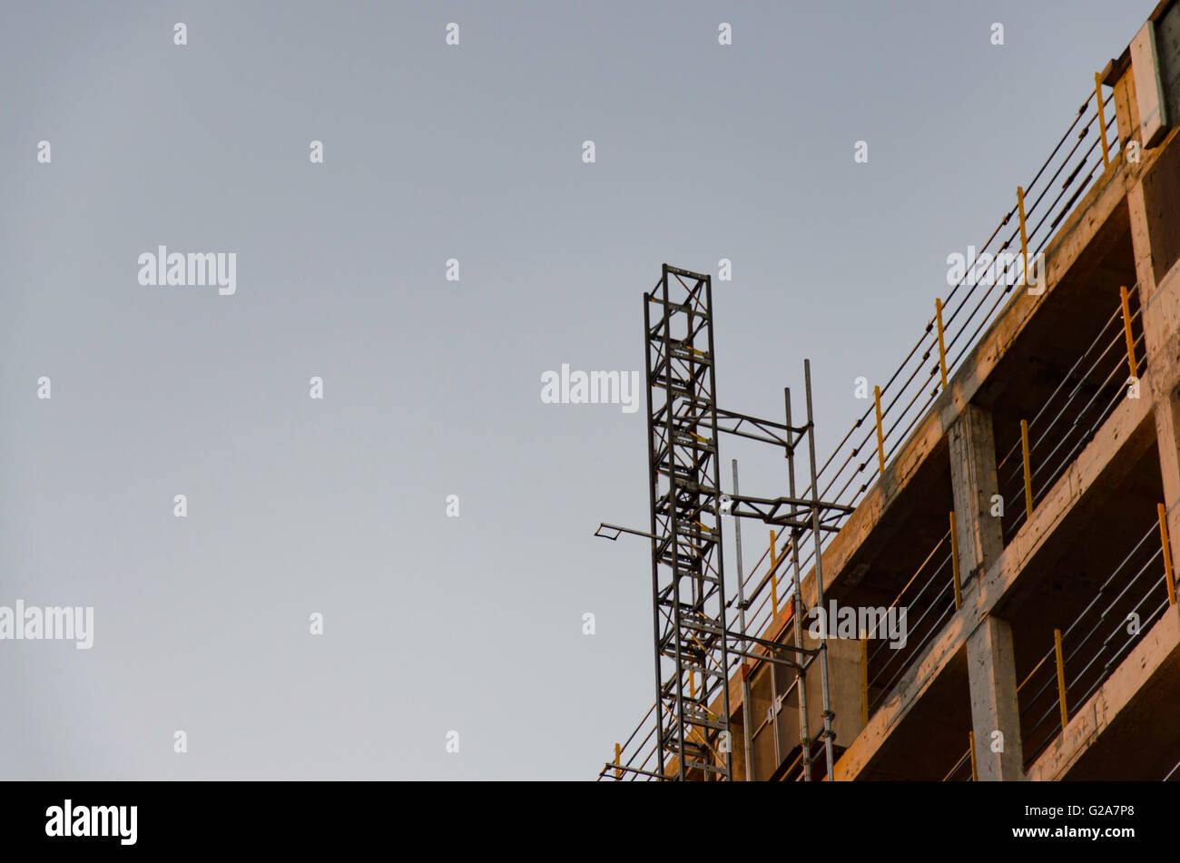 The concrete shell of a building being refurbished, re-purposed ...