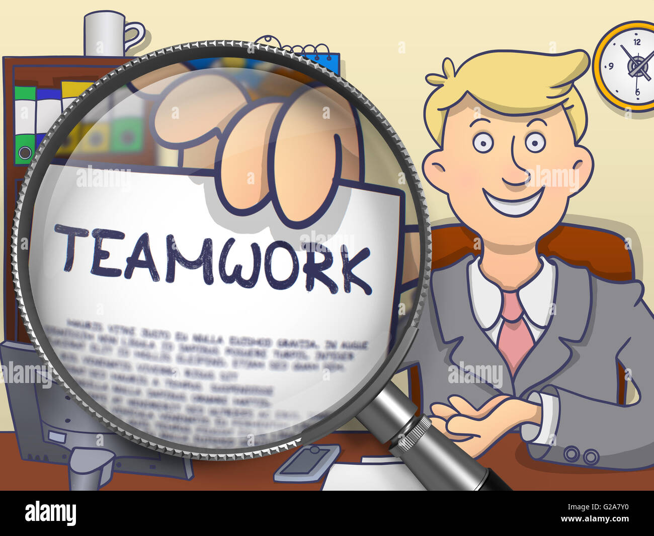 Teamwork magnifier hi-res stock photography and images - Alamy