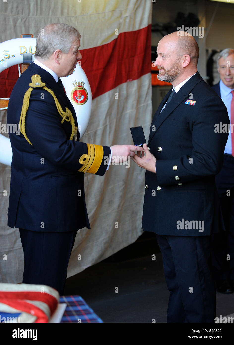 The Duke of York (left) awards CPO Dylan Holbrook with a Long Service ...