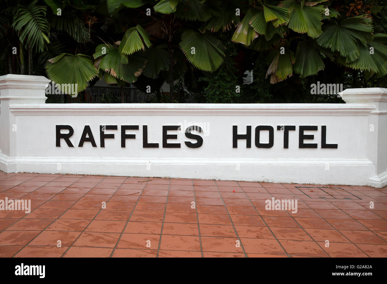 The famous Raffles hotel sign in Singapore the home of the Singapore ...