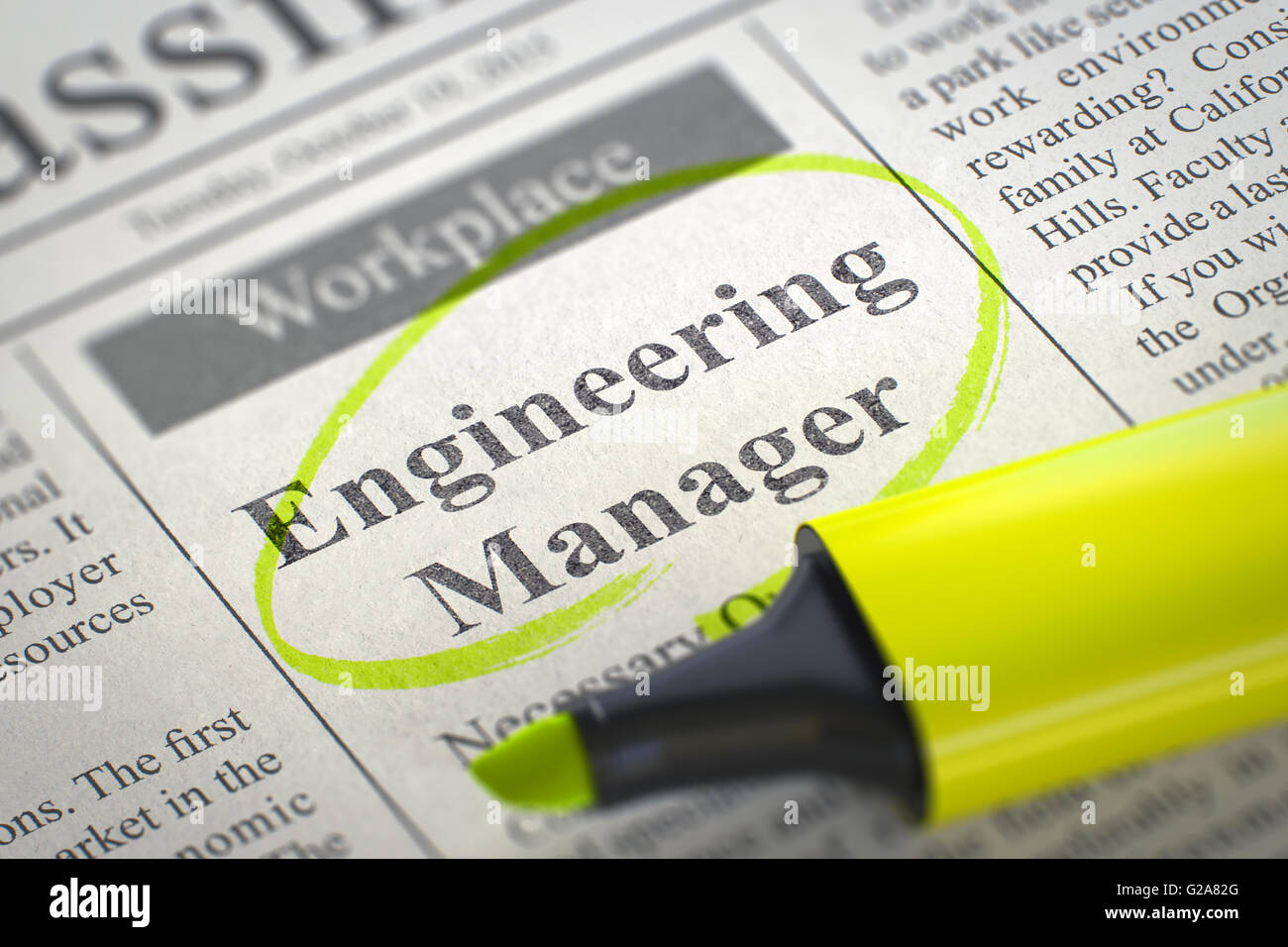 Now Hiring Engineering Manager Stock Photo - Alamy